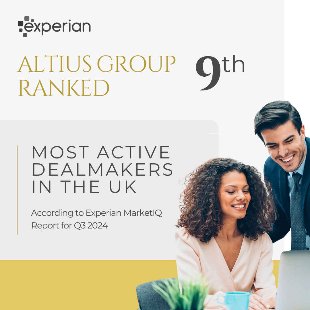 Altius Group Ranked 9th Most Active Dealmaker in the UK - Altius Group